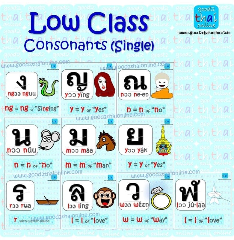 low-class-consonants_single | Thai Language Hut School